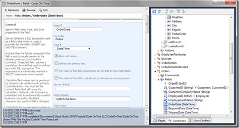 Code On Time Orders Setting Default Date
