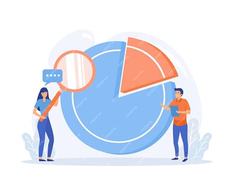 Premium Vector Statistical Analysis Concept Man And Girl With Magnifying Glass Look At Graphs