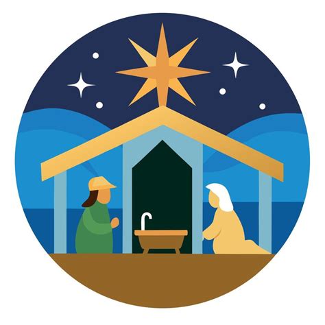 Jesus Born In Bethlehem Barn With Star Christian Religious Christmas