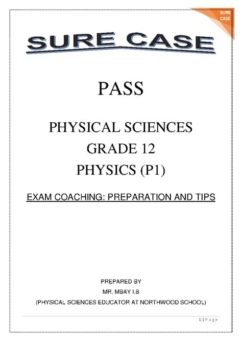 Nw Physical Sciences Grade 12 Provincial Prep Exam September 2024 P1