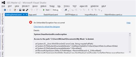 Wpf Access To The Path ‘cusersmichaeldocumentsmy Music Is