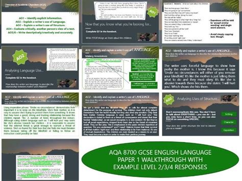 Aqa 8700 1 Gcse English Language Complete Paper 1 Set Bird Box