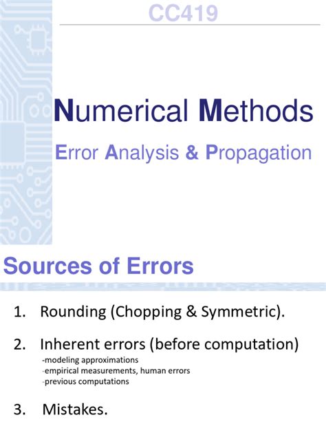 Error Analysis And Propagation Pdf