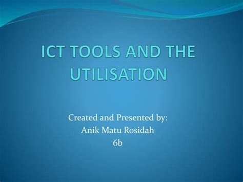 Ict Learning With Ict Tools Pdf