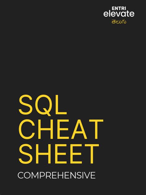 Sql Cheat Sheet Entri Elevate Pdf Pdf Computing Information Technology Management