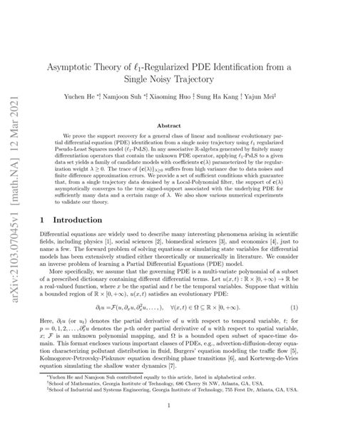 Asymptotic Theory Of ℓ1 Regularized Pde Identification From A Single