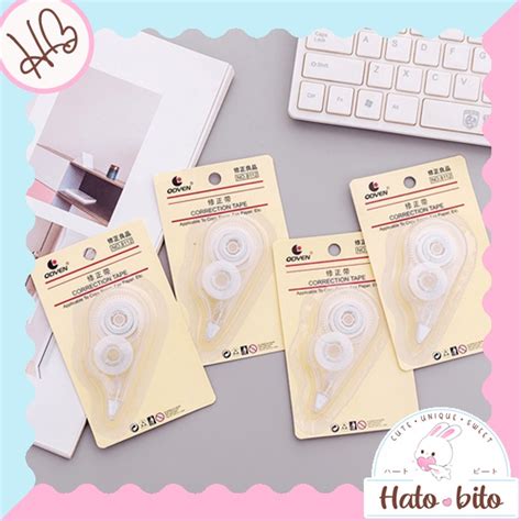 Jual Tip Ex Aesthetic White Tip Ex Putih Transparan Correction Tape Minimalis Ukuran 6 Meter