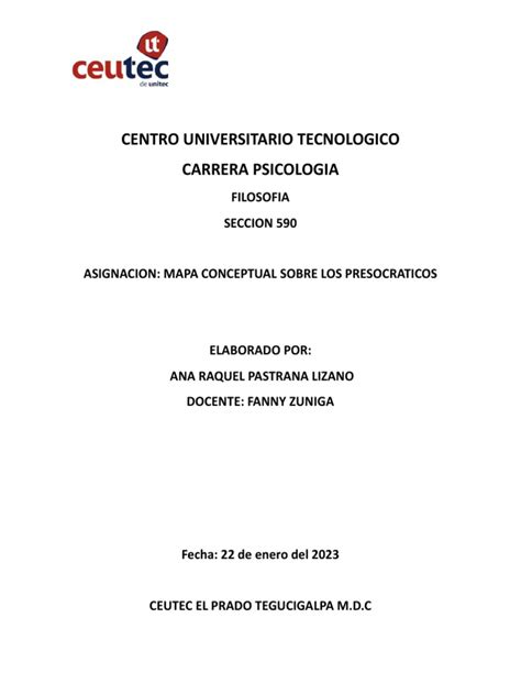 1 Mapa Conceptual Sobre Los Presocraticos Pdf