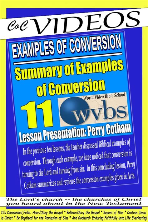 11 Summary Of Examples Of Conversion Perry Cotham Examples Of