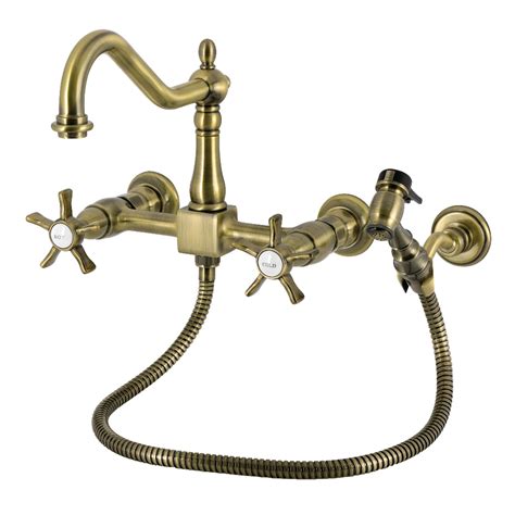 Kingston Brass Ks1243nxbs Hamilton Double Handle Wall Mount Bridge
