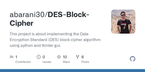 GitHub Abarani DES Block Cipher This Project Is About Implementing The Data Encryption