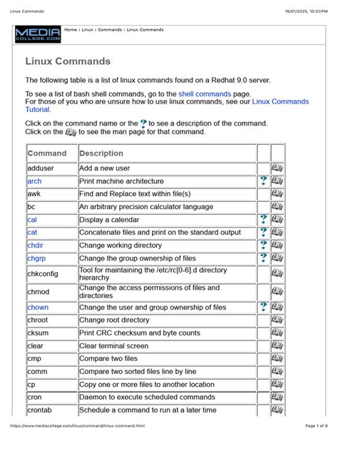 Linux Commands Pdf Computer File Computing