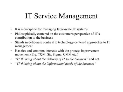 Itil Introduction Ppt It And Internet Support Internet