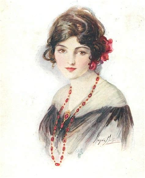 Marjorie Mostyn Vintage Illustration Vintage Portraits Vintage Images