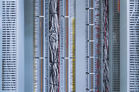 Wiring PLC Control Panel With Wires Industrial Factory Wiring Terminals In The Electrical