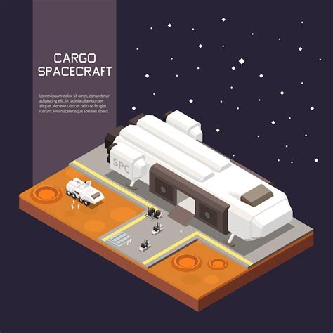 Free Vector Cargo Loading Process Into Space Ship 3d Isometric