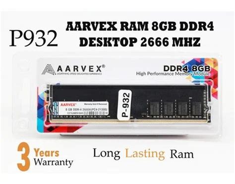 Aarvex Desktop Ram 8gb Ddr4 2666 Mhz P 932 At ₹ 149000 Ddr4 Ram