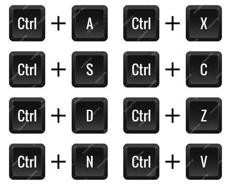 Combinaciones De Teclado Ctrl Con A S D N X C Z V Teclas De Acceso