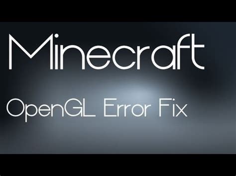 How To Fix OPENGL Problem In Minecraft SOLVED YouTube