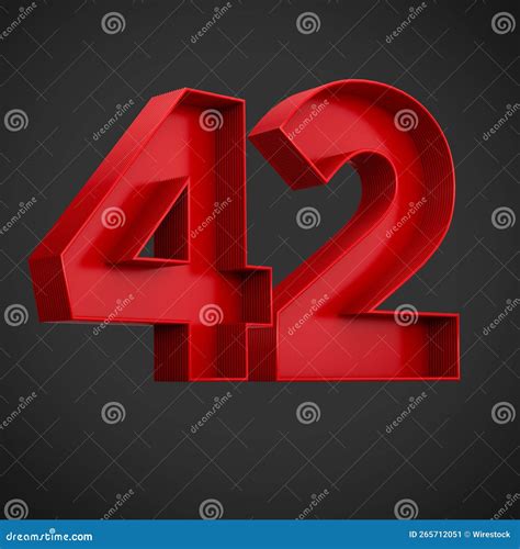3d Render Of Red Block Digits Of The Number 42 On A Black Background Stock Illustration