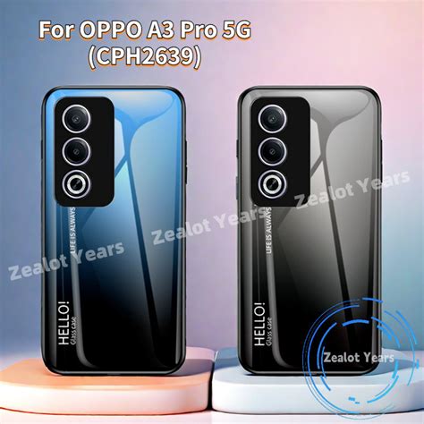 ปลอกสําหรับ Oppo A3 Pro 5g Cph2639 A3pro 2024 Gradient กระจกนิรภัยปก
