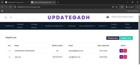 Best Event Management System Project In Php With Source Code
