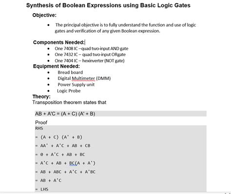 Solved Synthesis Of Boolean Expressions Using Basic Logic