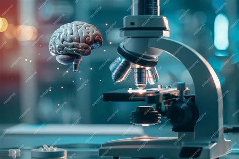 A Tiny Brain Under The Microscope In A Laboratory Setting A Microscope