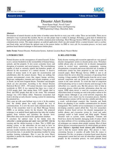 Disaster Alert System Pdf Natural Disasters Databases