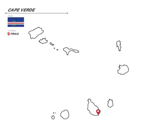 Cape Verde Political Map With Capital City Praia Posters For The Wall