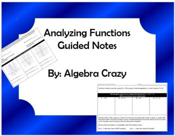 Analyzing Functions Guided Notes By Algebra Crazy TPT