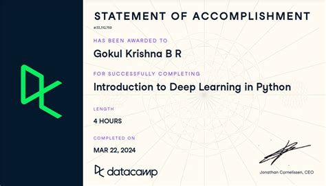 gokul krishna b r on linkedin deeplearning datascience python datacamp