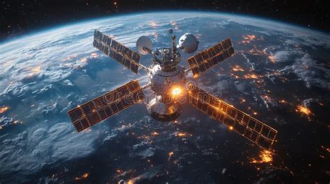 satellite in low earth orbit transmitting gps and telemetry signals for