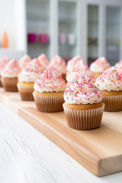 사탕 스프링클을 곁들인 맛있는 컵케이크 무료 사진