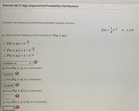 Solved Exercise Algo Exponential Probability Chegg