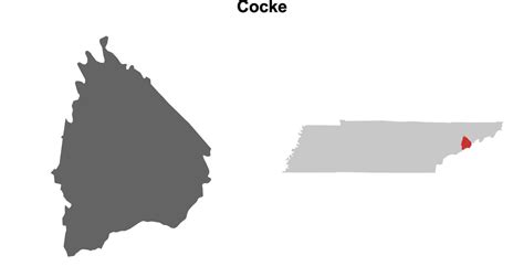 Cocke County Tennessee Blank Outline Map Set 57359404 Vector Art At