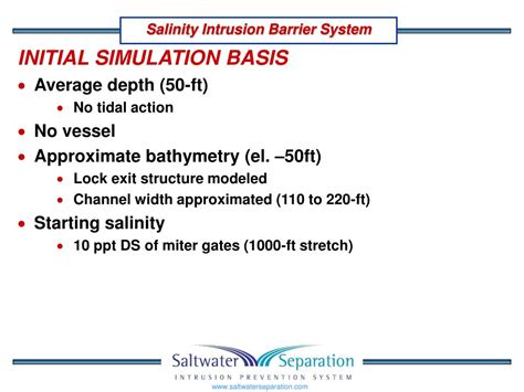 Ppt Numerical Modeling Of A Salinity Intrusion Barrier Saltwater