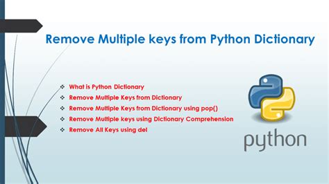 Remove Multiple Keys From Python Dictionary Spark By Examples