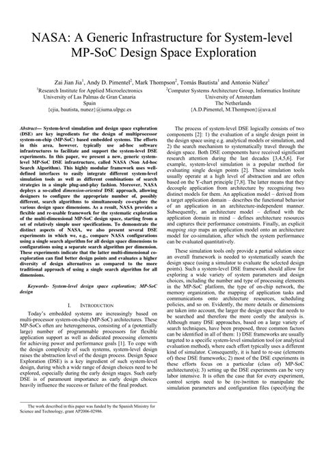 pdf nasa a generic infrastructure for system level mp soc design