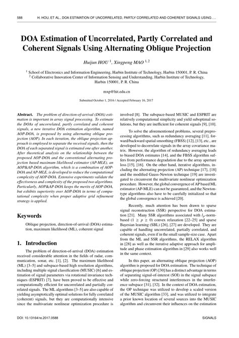 Pdf Doa Estimation Of Uncorrelated Partly Correlated And Coherent