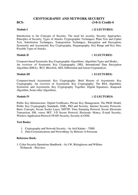 Cnsnotes Cryptography And Network Security CRYPTOGRAPHY AND NETWORK SECURITY BCS