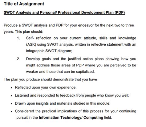 Solved Title Of Assignment Swot Analysis And Personal
