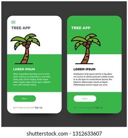 Tree App Interface Design Palm Illustration Stock Vector Royalty Free Shutterstock