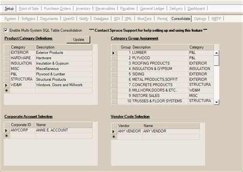 database parameters setup consolidate