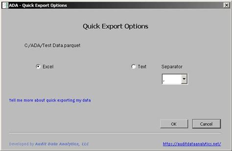 How To Quick Export Data With Ada Audit Data Analytics Corp