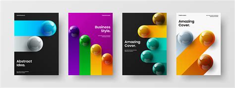독특한 회사 Id A4 벡터 디자인 레이아웃 번들 생생한 3d 구 소책자 템플릿 집합입니다 A4 용지에 대한 스톡 벡터 아트 및 기타 이미지 Istock