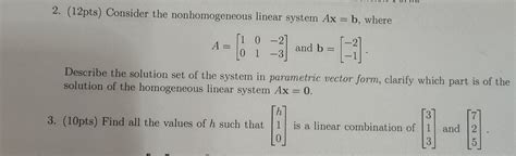 12pts ﻿consider The Nonhomogeneous Linear System
