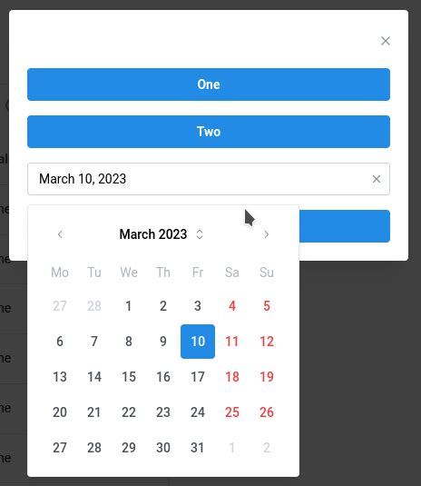 DatePickerInput S Calendar Is Clipped When Placed Inside Modol Issue 3865 Mantinedev