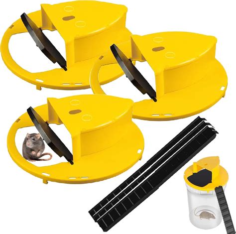 Amazon.com : 3 Pack Mouse Trap Bucket, Automatic Reset Slide Bucket Lid Mouse Trap, Humane or ...
