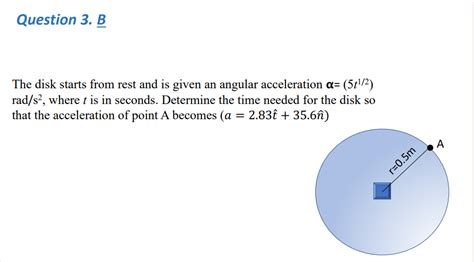 Solved Question 3 Bthe Disk Starts From Rest And Is Given